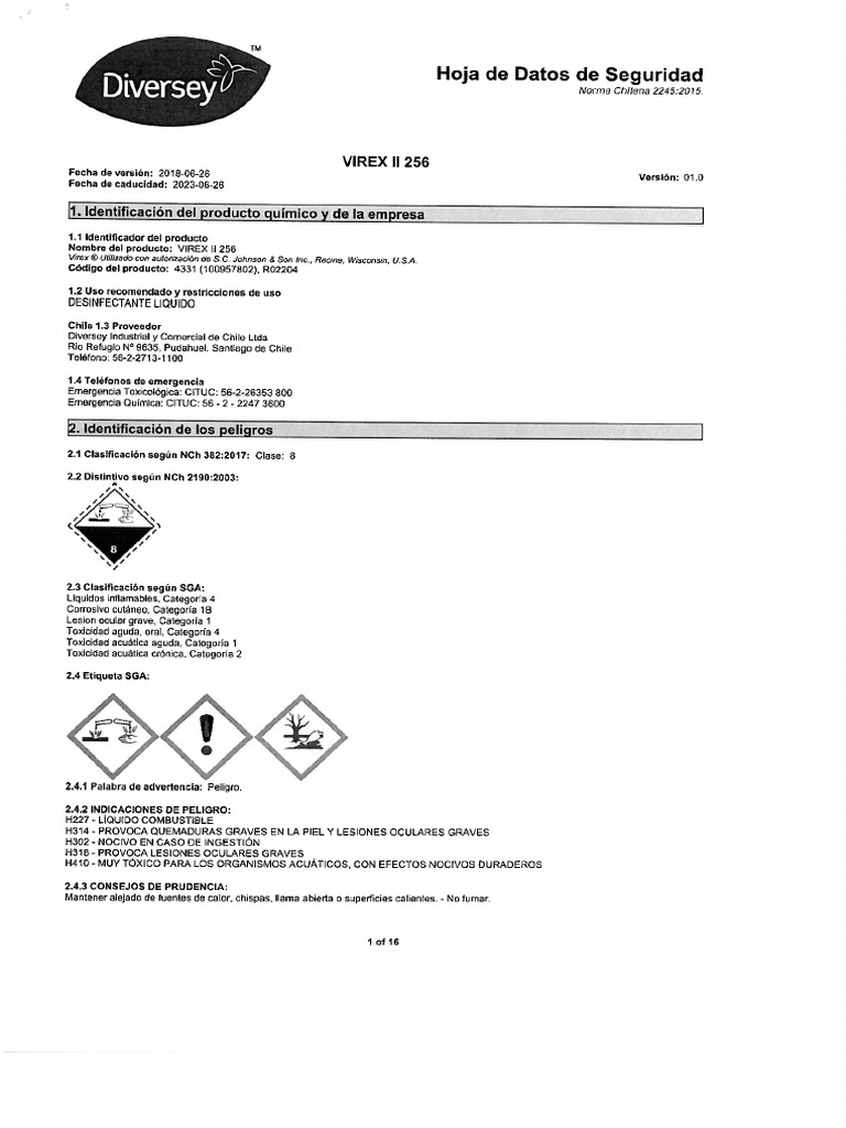 Hoja de Seguridad VIREX | PDF