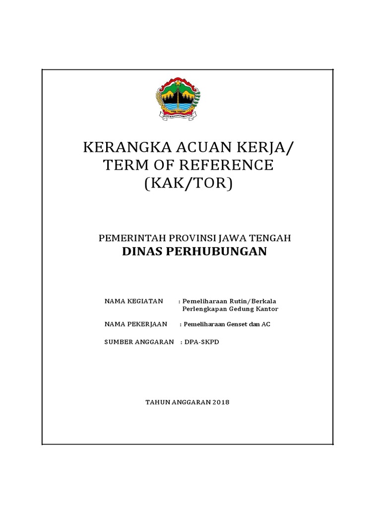 KAK Pemeliharaan Perlengkapan Gedung Kantor 2018 | PDF