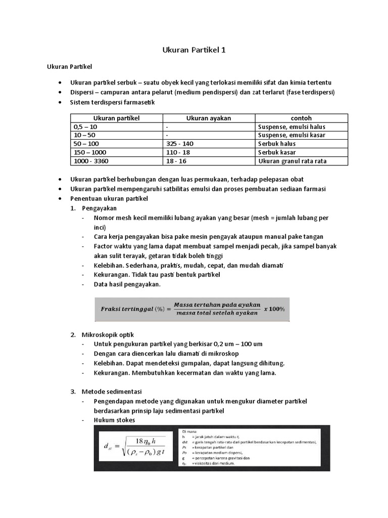 Ukuran Partikel 1 | PDF