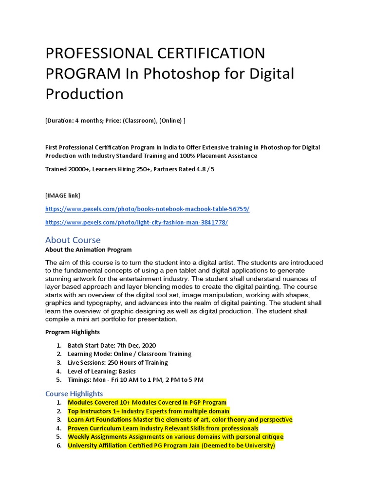 PCP Photoshop For Digital Production | PDF | Image Editing | Adobe ...