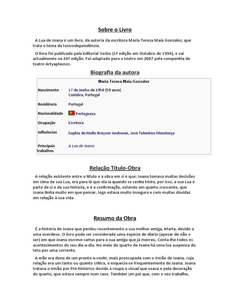 A Lua de Joana | PDF | Morte | Livros