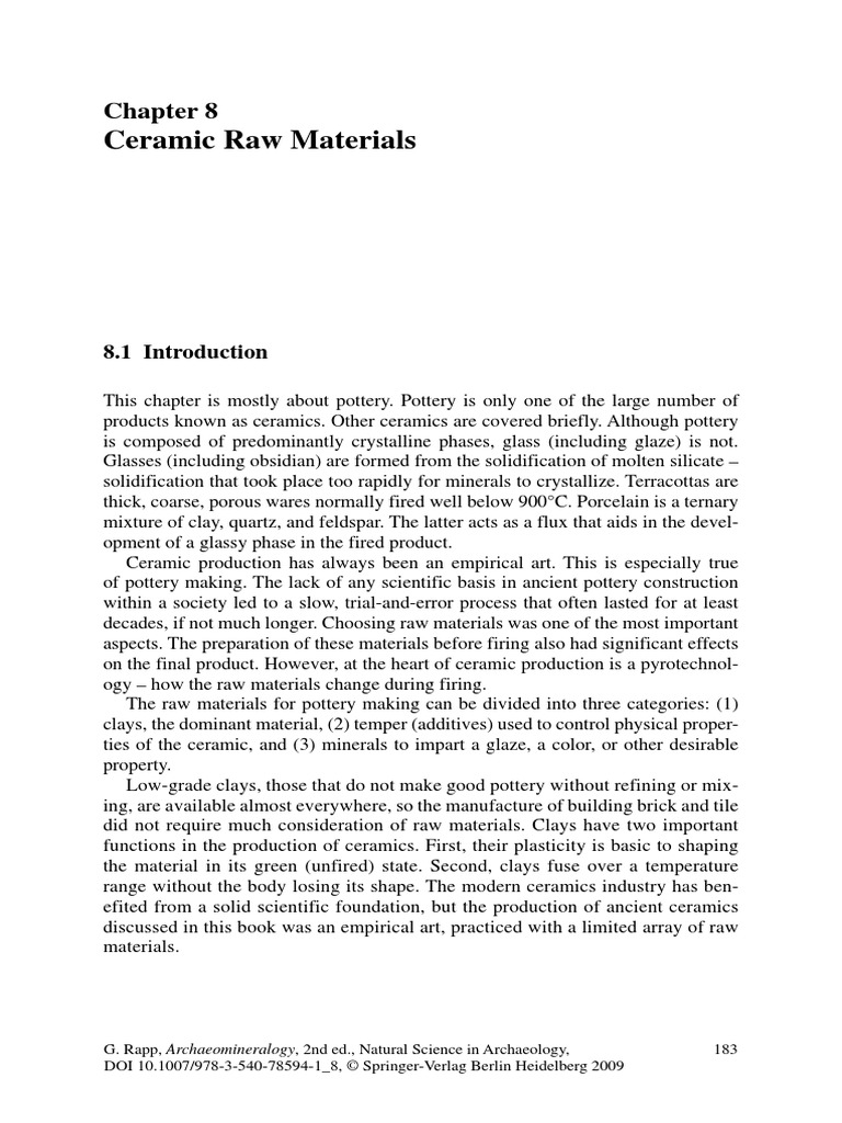 Ceramic Raw Materials | PDF | Pottery | Ceramics
