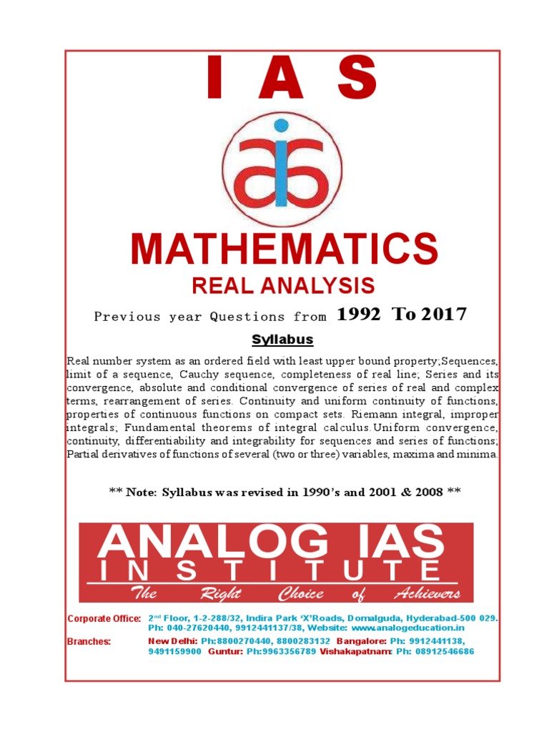 204804907502.real Analysis | PDF | Real Analysis | Continuous Function