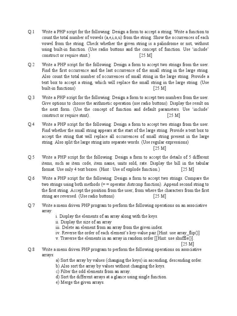 PHP Practical Slips University | PDF | Php | Array Data Structure