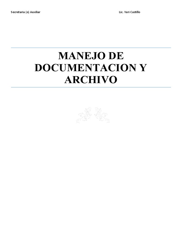 Manejo de Documentación y Archivo | PDF | Archivo de computadora ...