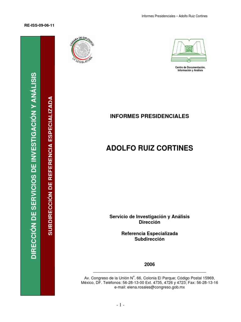 1952 1958 Adolfo Ruiz Cortinez | PDF | México | Ciudad de México