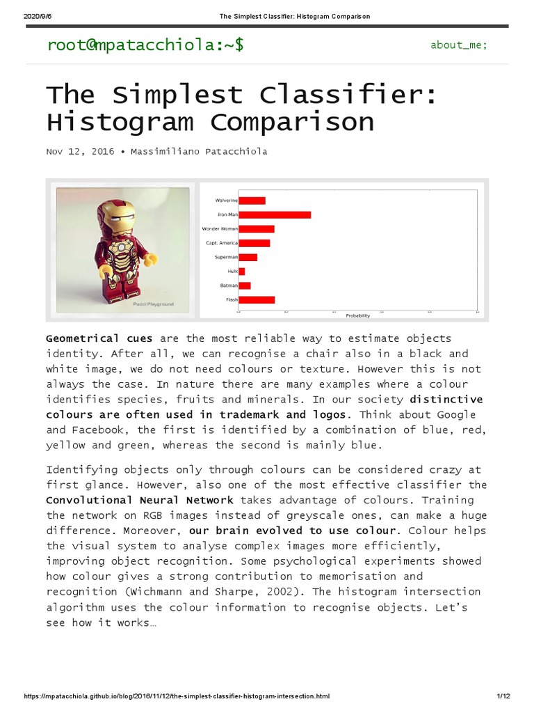 The Simplest Classifier - Histogram Comparison | PDF | Color | Teaching Mathematics