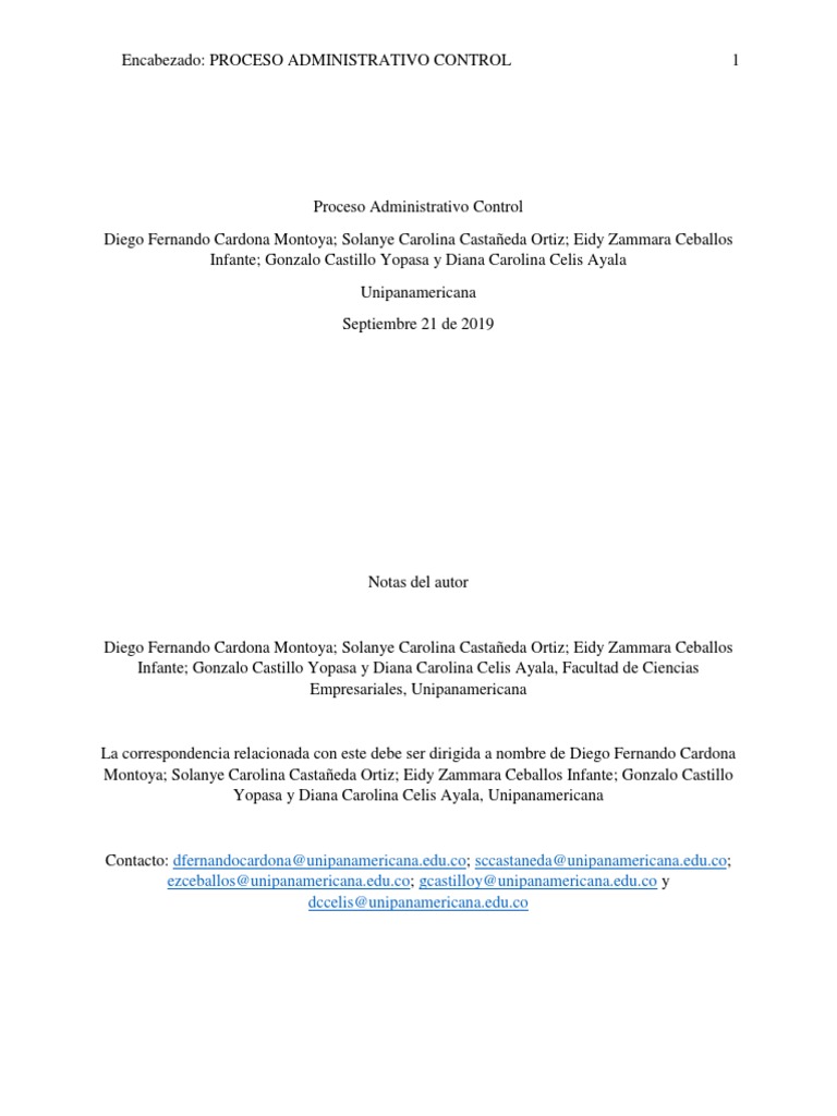 AA4 Proceso Administrativo Control | PDF | Calidad (comercial) | Empresas