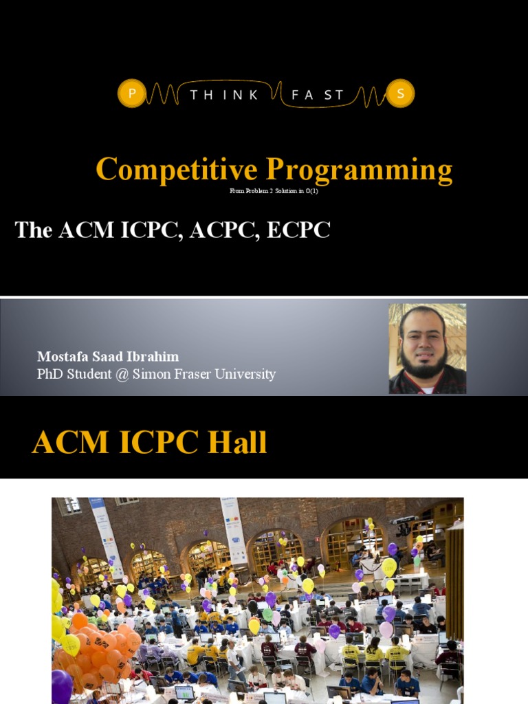 The Acm Icpc, Acpc, Ecpc | PDF | Association For Computing Machinery | Computer Programming