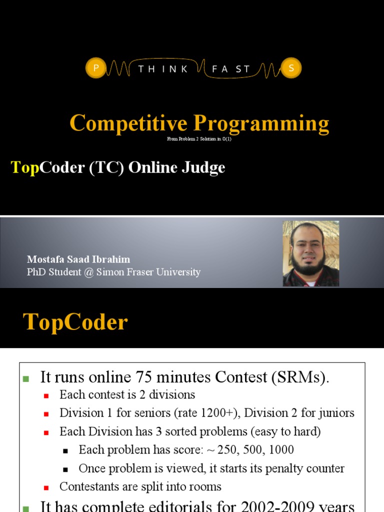 Online Judge - Topcoder 1 | Descargar gratis PDF | Software Engineering | Software Development