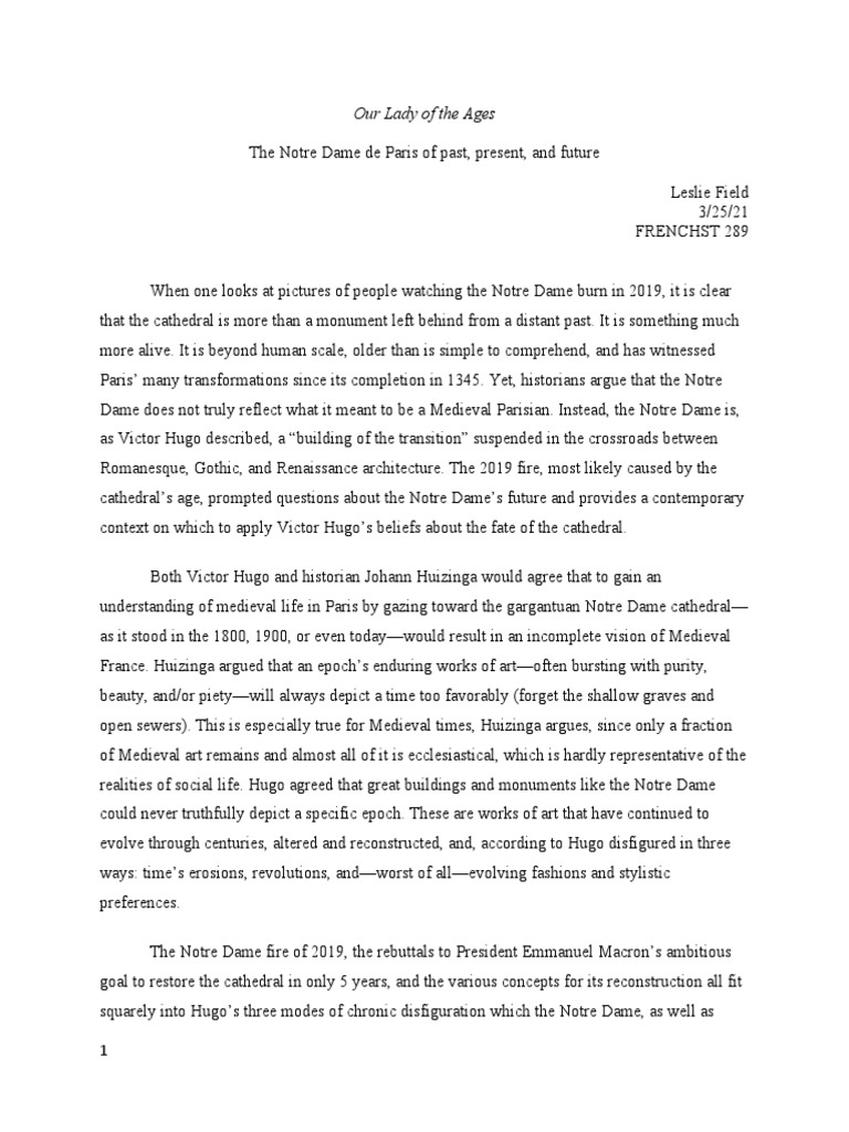 Notre Dame Essay | PDF