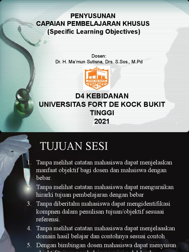 Penyusunan Specific Learning Objectives-Tujuan Pembelajaran Atau Pelatihan 2021 | PDF