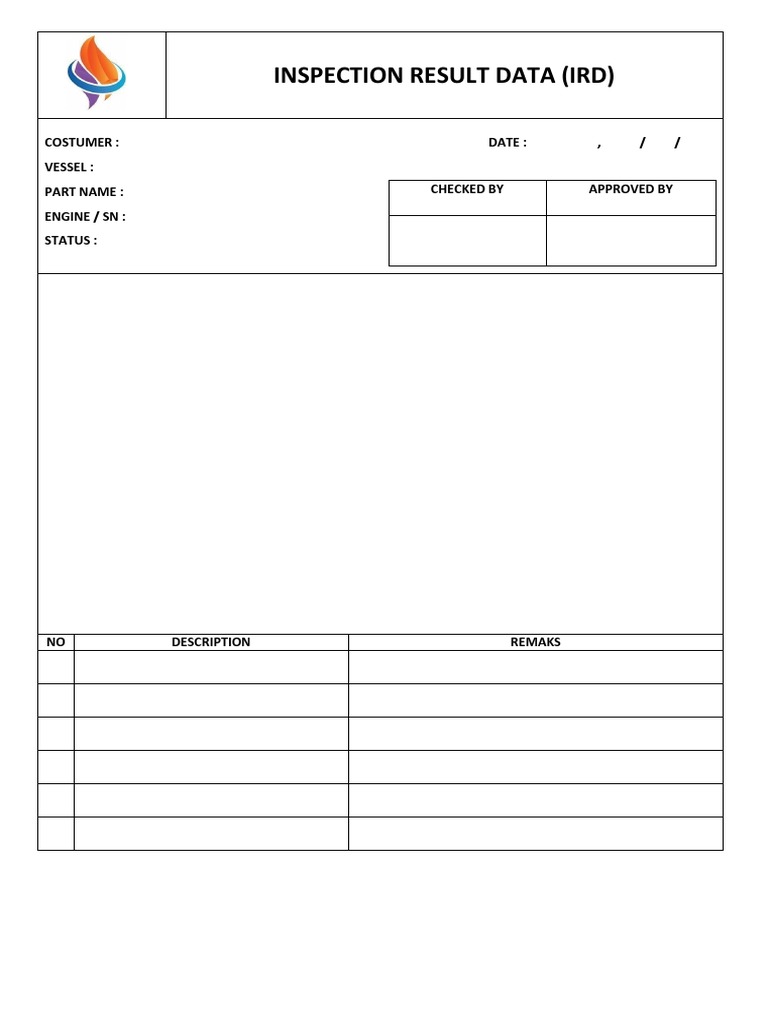 Inspection Result Data Template | PDF