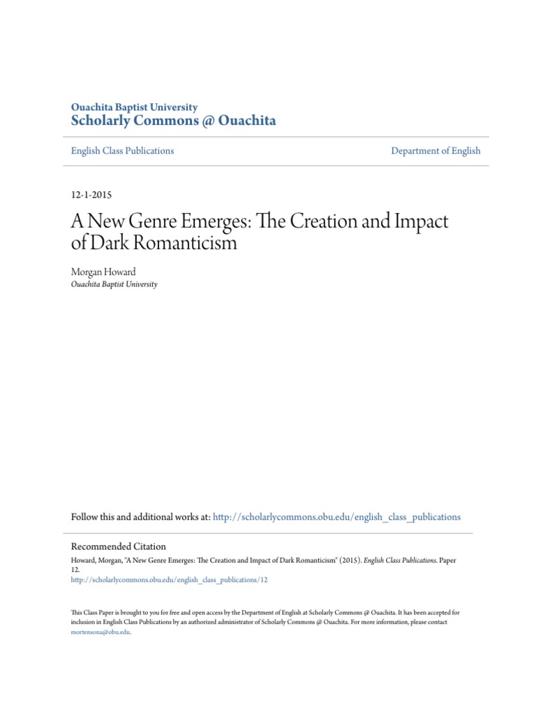 A New Genre Emerges: The Creation and Impact of Dark Romanticism | PDF ...