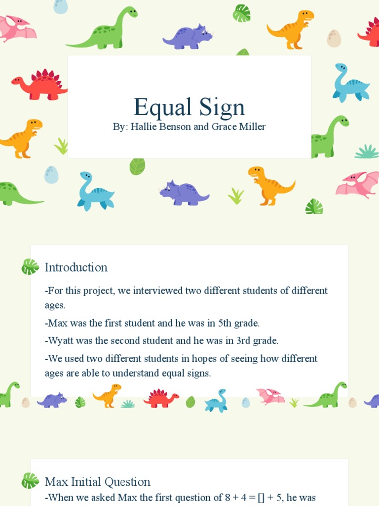 Math Equal Sign Presentation | PDF | Question | Cognition