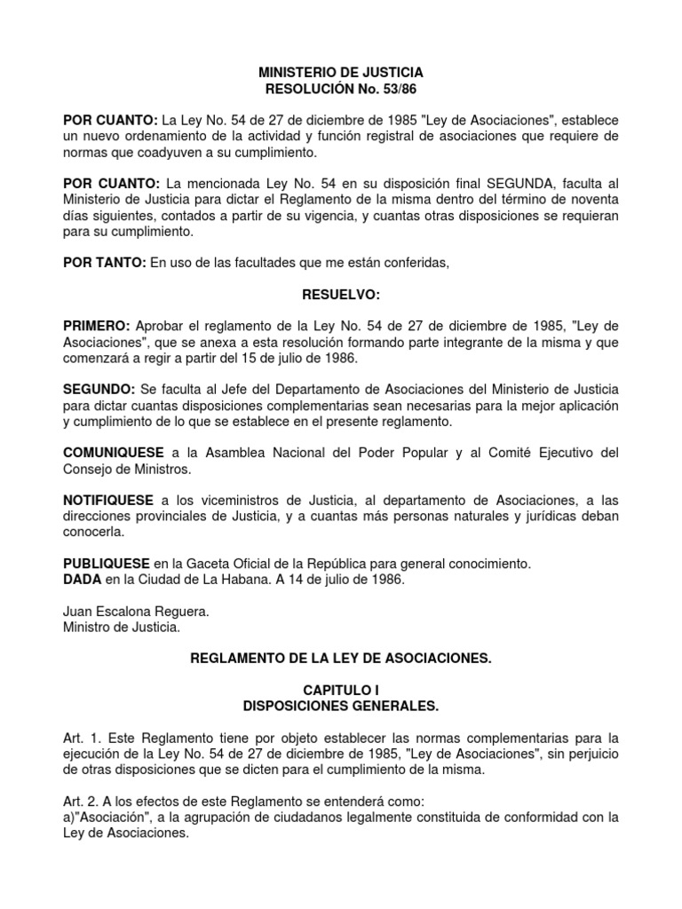 Reglamento de La Ley 54 | PDF | Regulación | Legislación