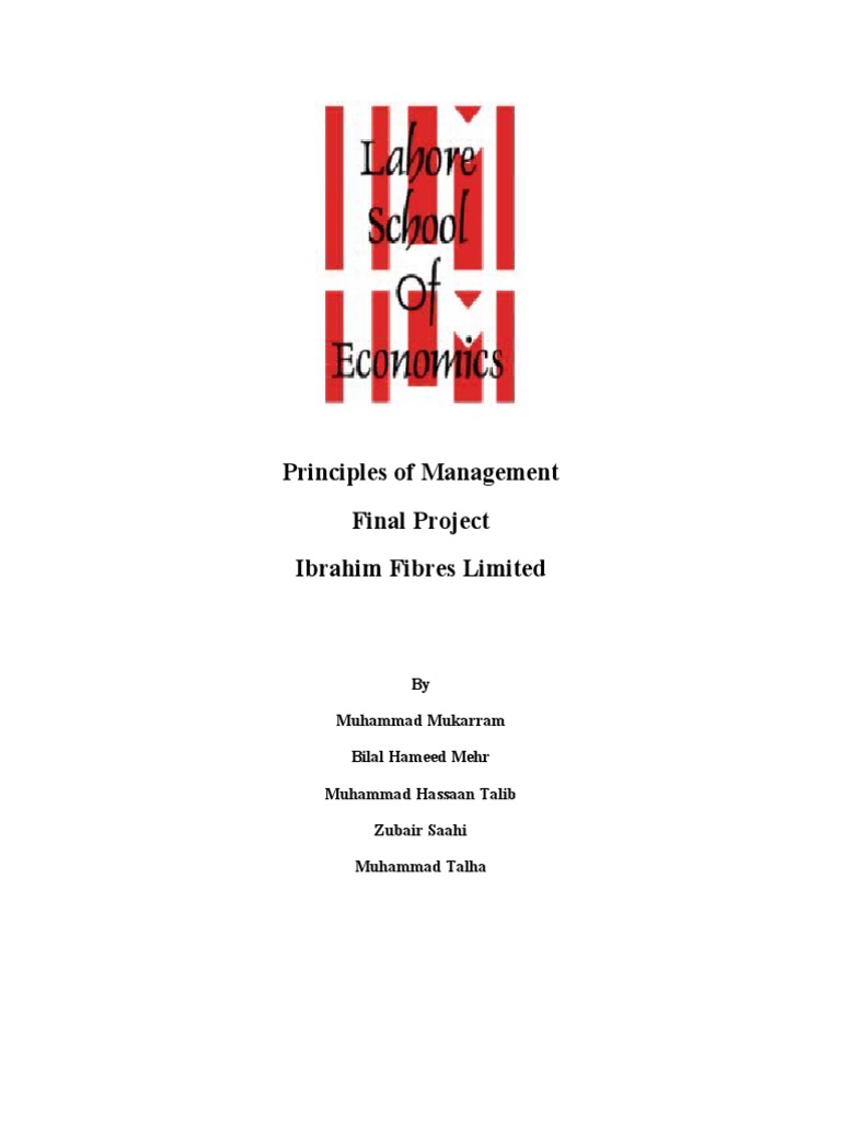 Principles of Management Term Project | PDF | Spinning (Textiles ...