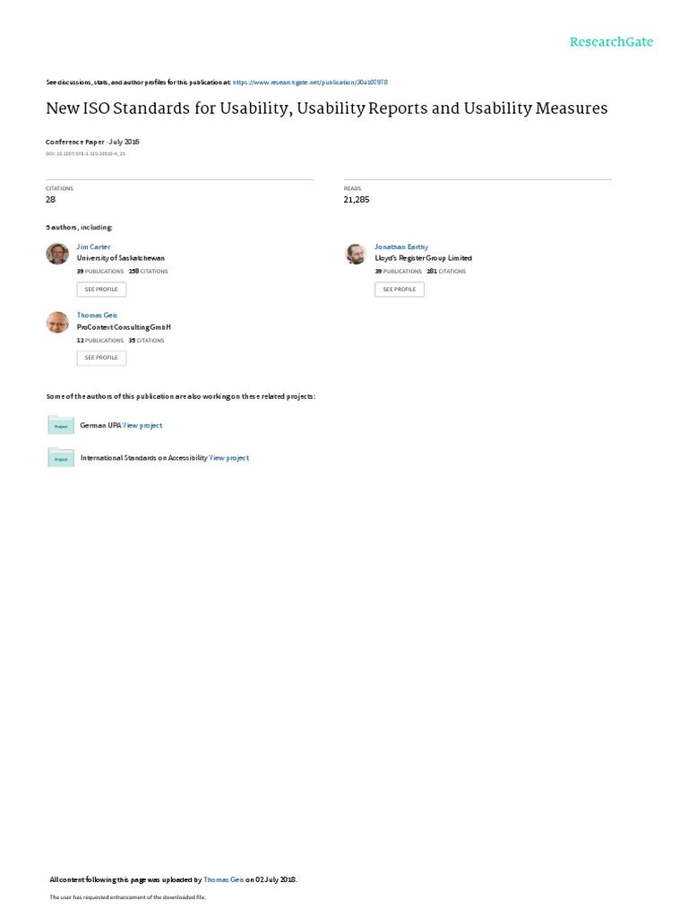 Iso Usability Standards Paper | PDF | Usability | Risk