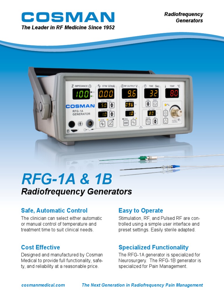 COSMAN RF Generartors RFG 1A RFG 1B | PDF | Electrical Engineering ...