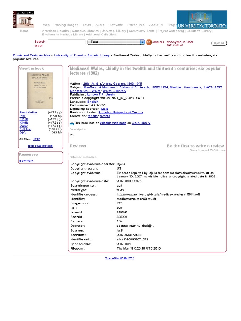 Mediaeval Wales, Chiefly in The Twelfth and Thirteenth Centuries | PDF | Project Gutenberg ...