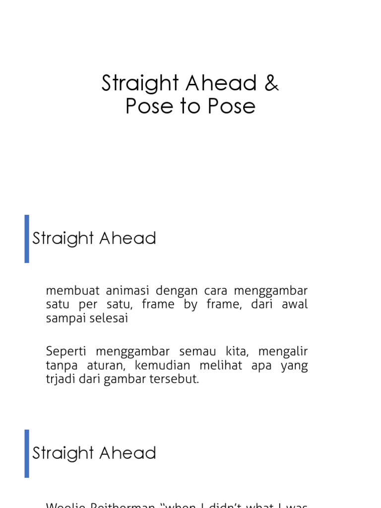 Perbandingan Teknik Animasi: Straight Ahead & Pose to Pose | PDF