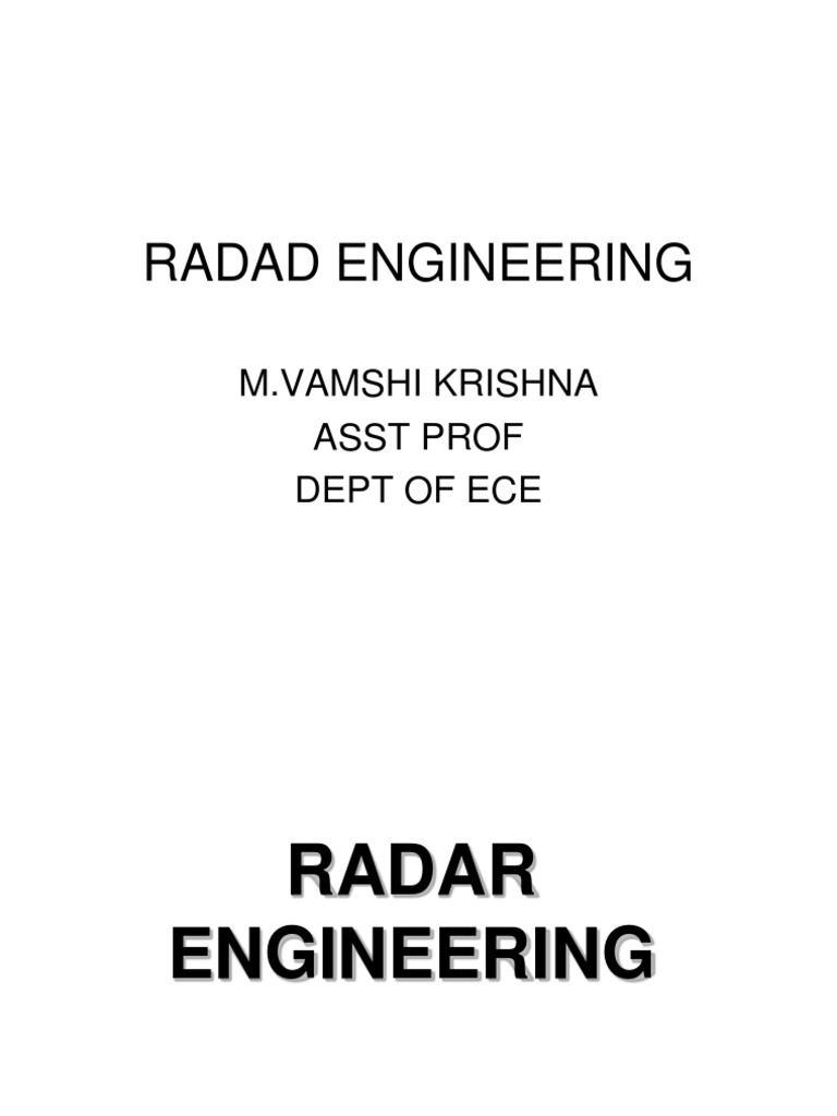RADAR Notes PDF | PDF | Radar | Doppler Effect