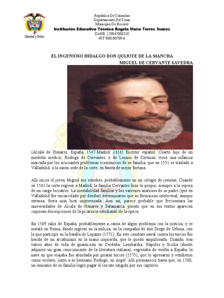 Comprension Lectora | PDF | Don Quijote | Miguel De Cervantes