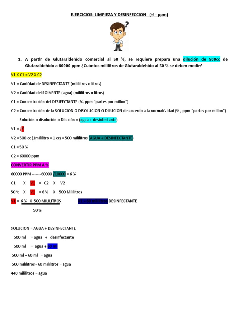 EJERCICIO %-PPM - para Desarrollar - Documentos de Google | PDF | Concentración | Litro