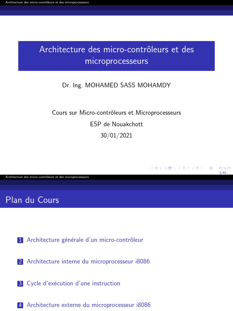 Chap - 01 - Architecture Des Microcontrôleurs Et Des Microprocesseurs ...