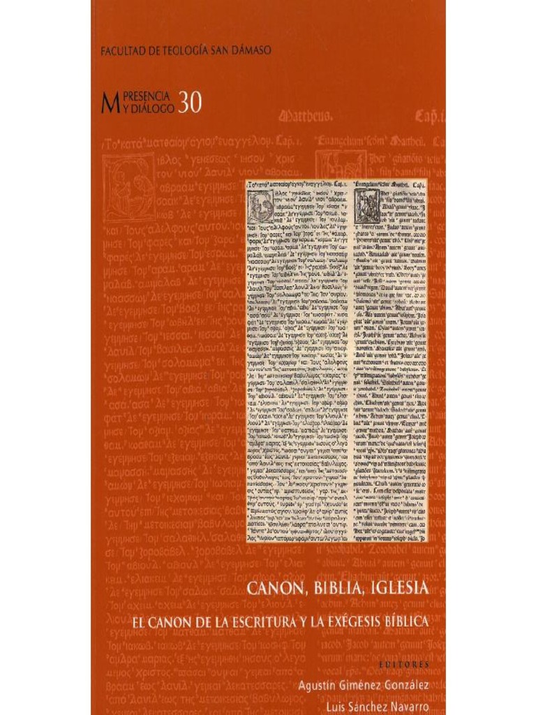 Lectura Canonica de La Escritura | PDF | Biblia | Papa Benedicto Xvi