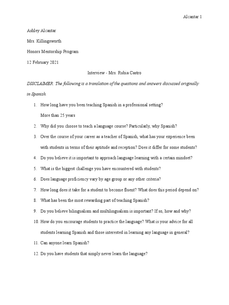 HMP 2020-21 Capstone Interview | PDF