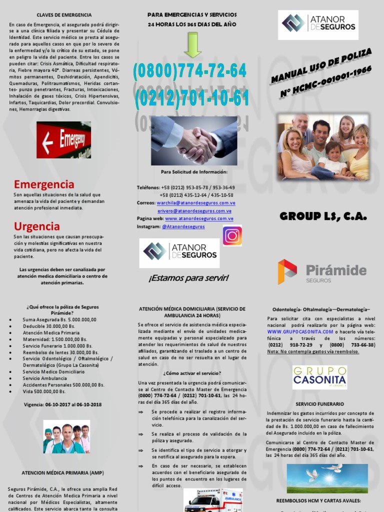 Triptico Seguros Piramide | PDF | Cuidado de la salud | Ciencias de la Salud