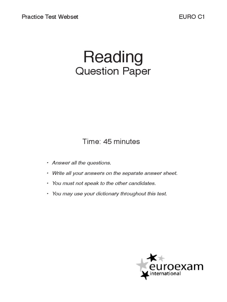 Reading: Question Paper | PDF | English Language | Car