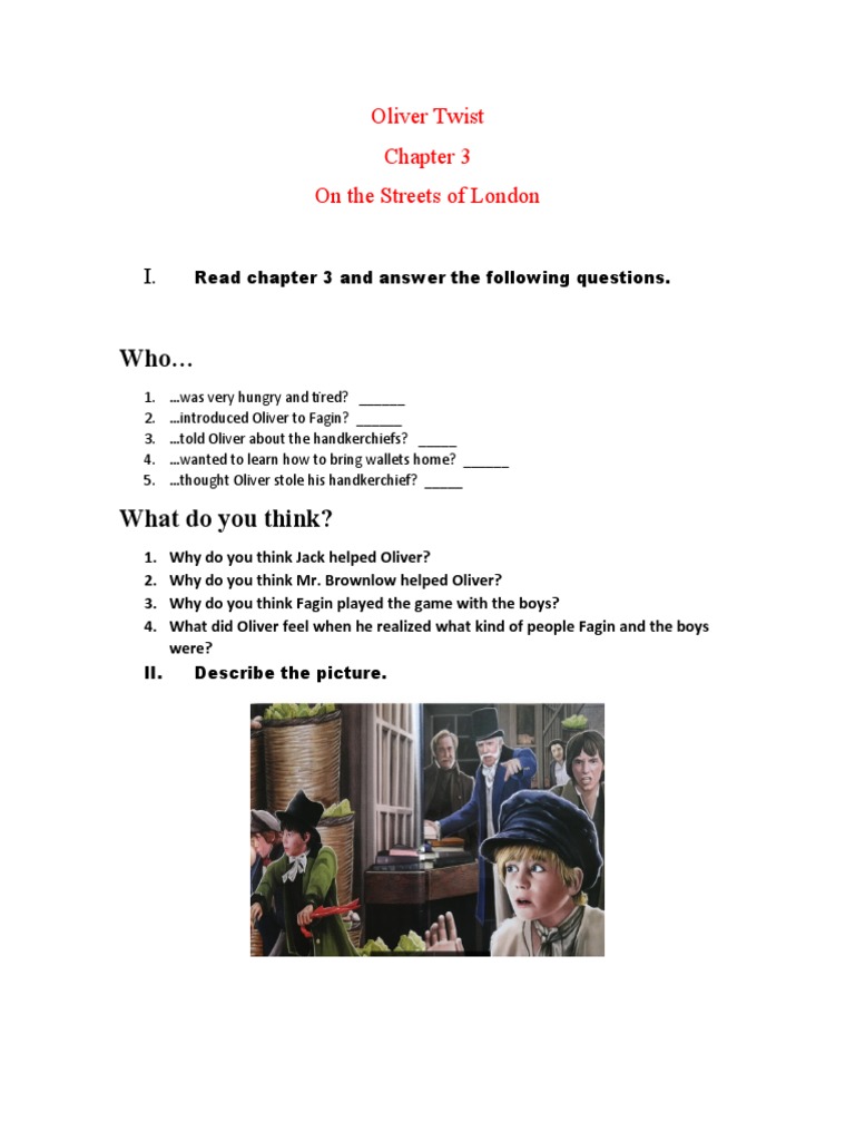 Oliver Twist On The Streets of London: Read Chapter 3 and Answer The Following Questions | PDF