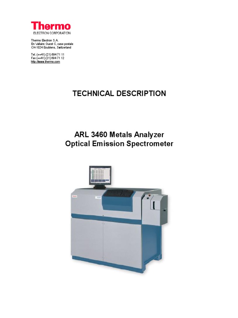 ARL 3460 Technical Description20176173494 | PDF | Grinding (Abrasive ...