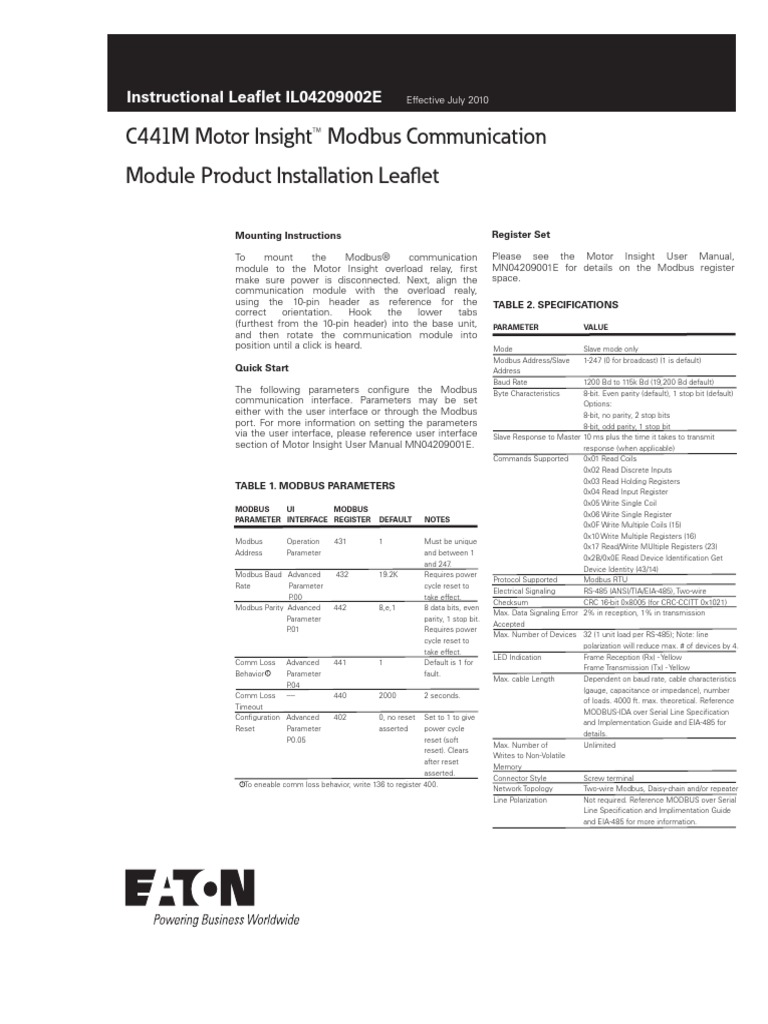 4. C441 Comunicación Modbus | PDF | Electricity | Electromagnetism
