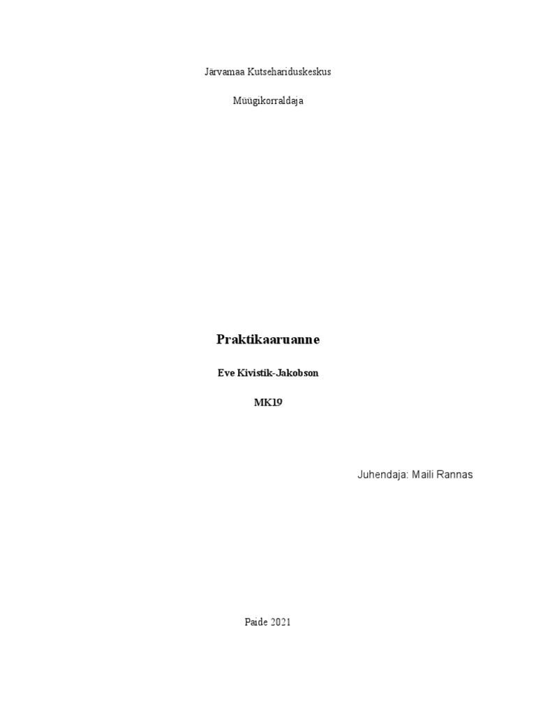 Praktikaaruanne 2021 | PDF