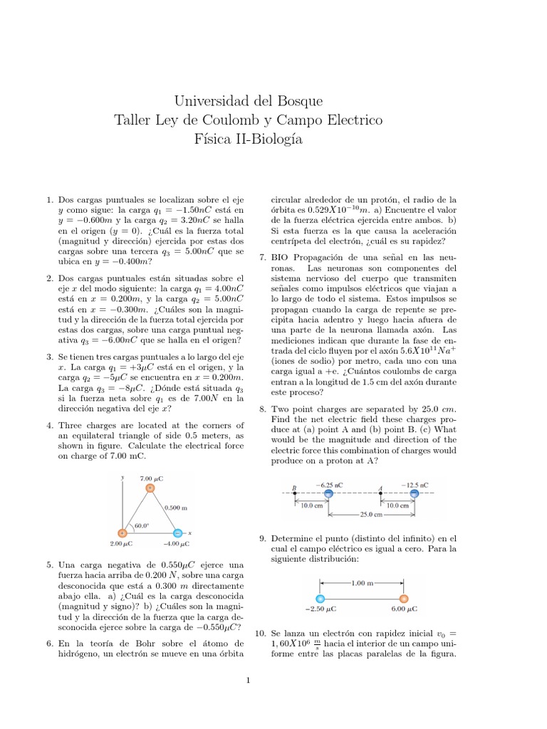 Campo Electrico y Ley de Coulomb | PDF | Electrón | Física atómica