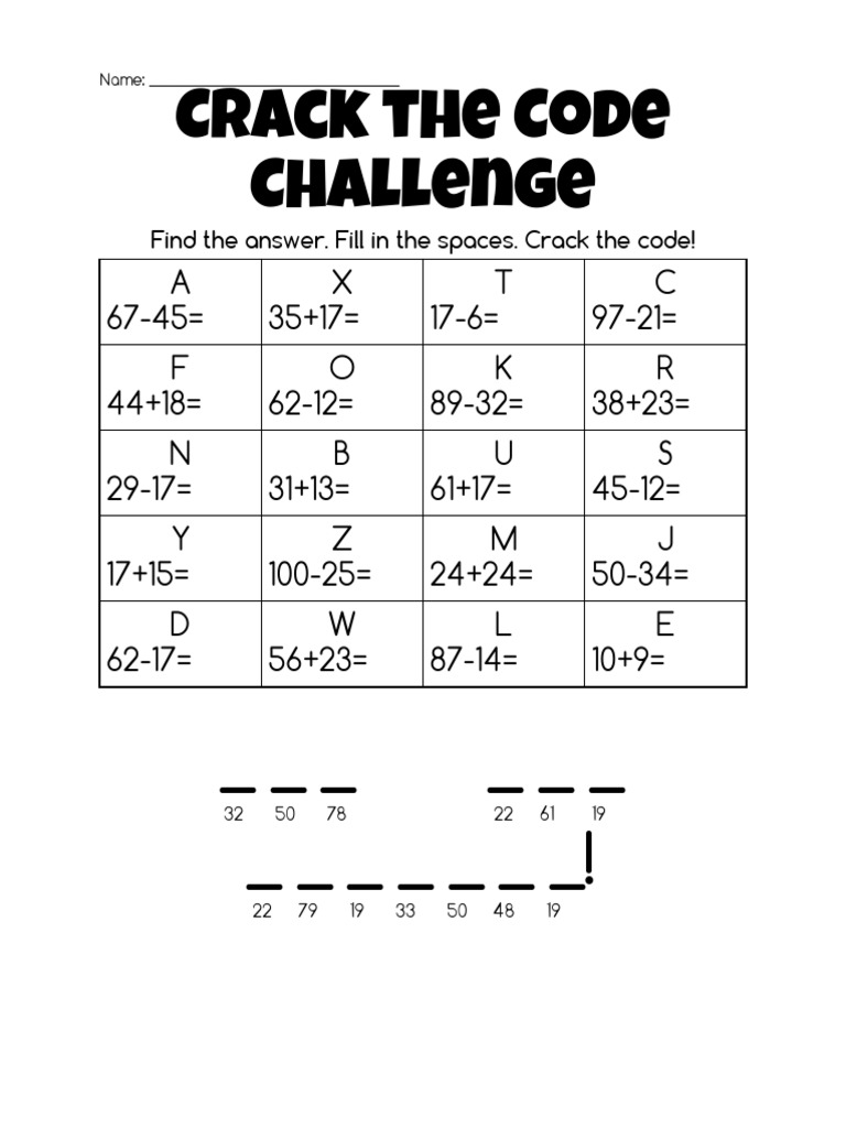 Crack The Code Challenge Pdf