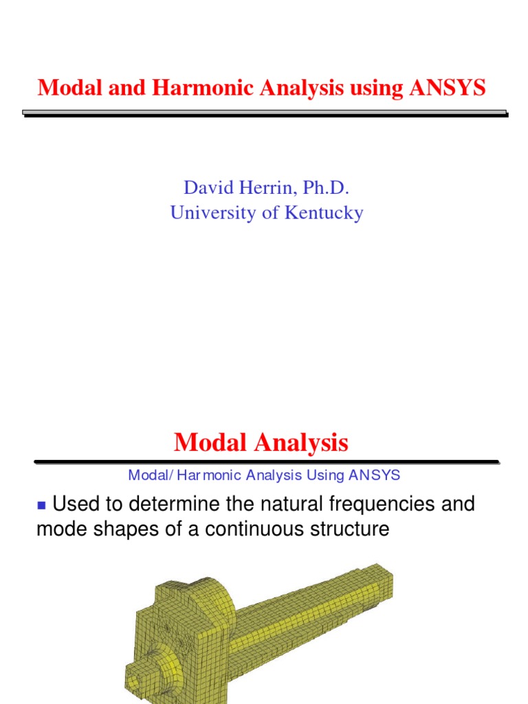 04 - Modal and Harmonic Analysis With ANSYS | PDF | Normal Mode | Eigenvalues And Eigenvectors