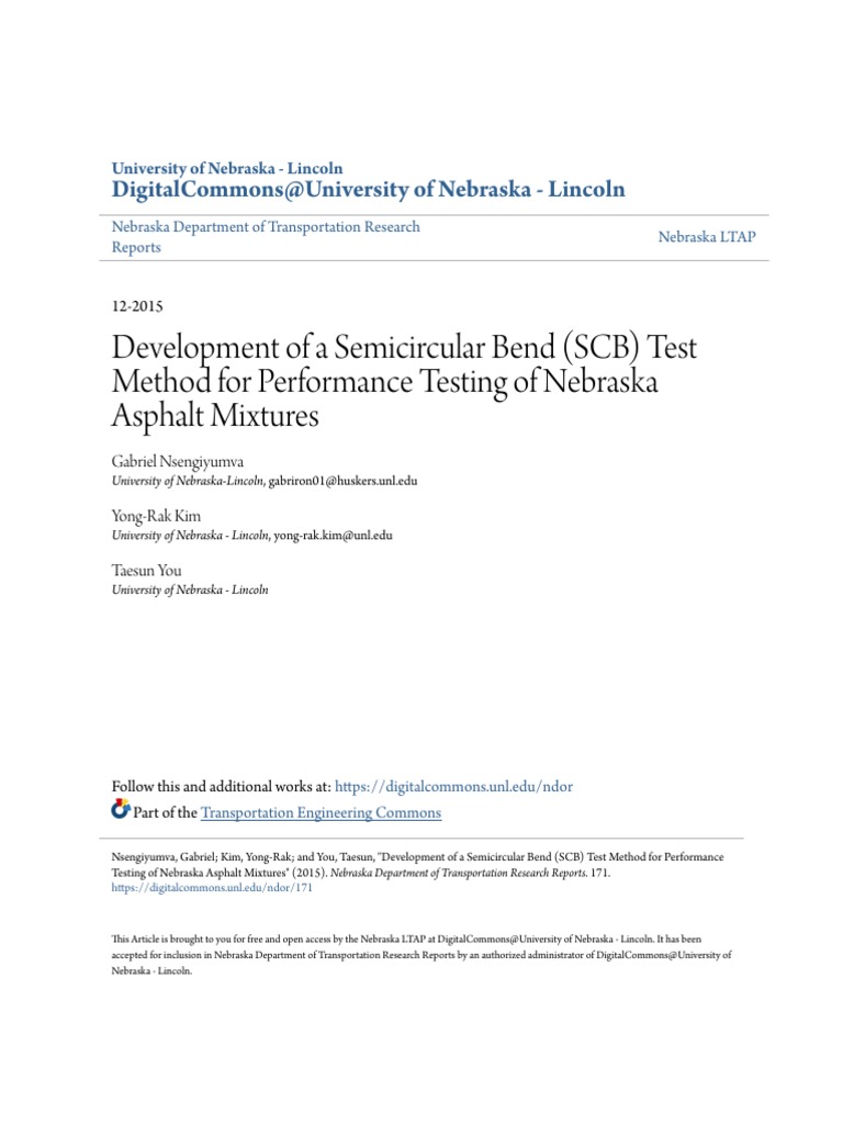 Development of A Semicircular Bend (SCB) Test Method For Performa | PDF ...