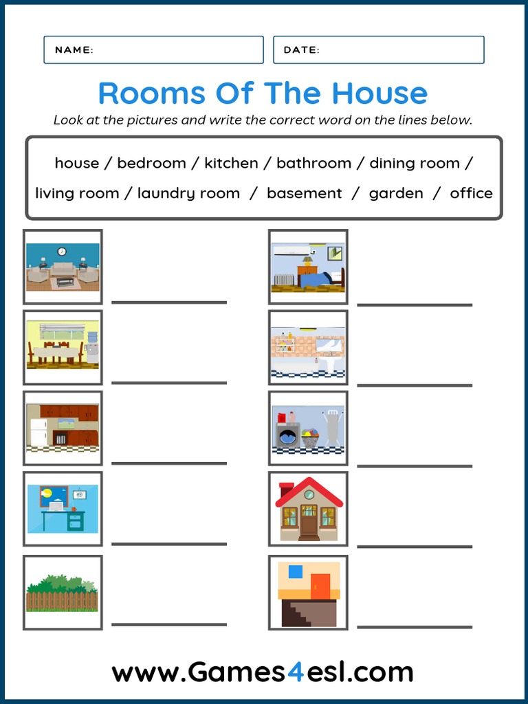 Rooms of The House Worksheet 1 | PDF