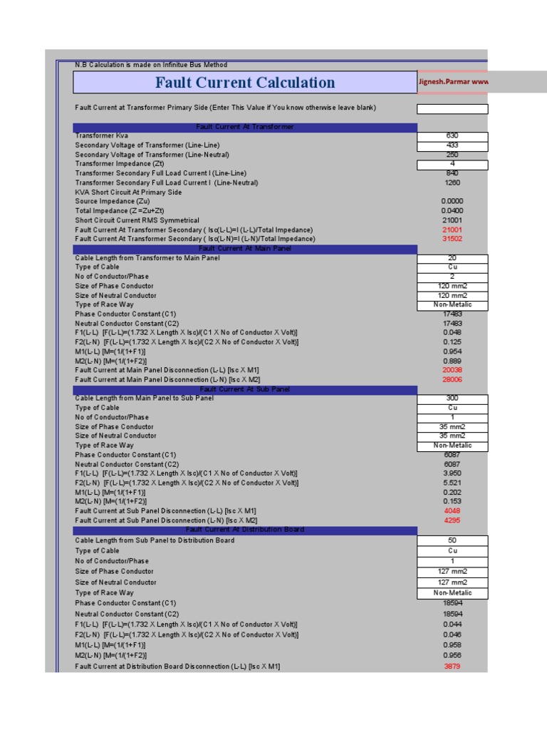 Short Circuit Calculation | PDF | Science & Mathematics | Computers