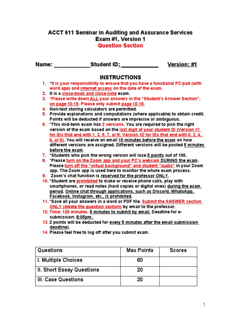 MSA 1st Exam - 2021 - Spring - v1 - No Solution | PDF | Internal ...
