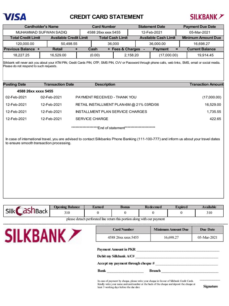 Understand credit card statements | PDF | Financial Transaction ...