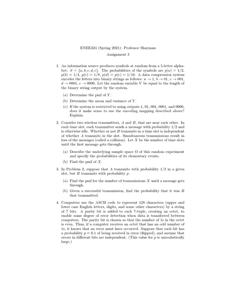 Hw 3 Pdf Statistics Applied Mathematics