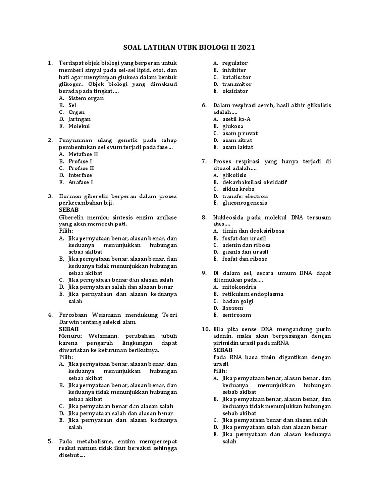Latihan Utbk 2 2021 | PDF