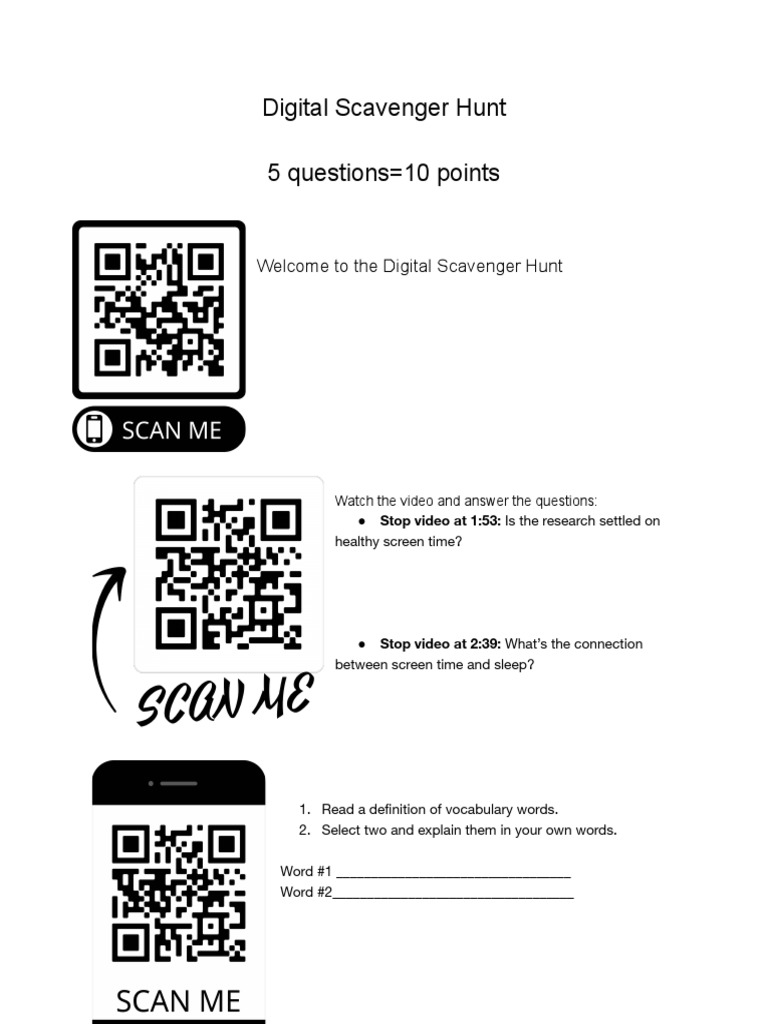 Digital Scavenger Hunt | PDF