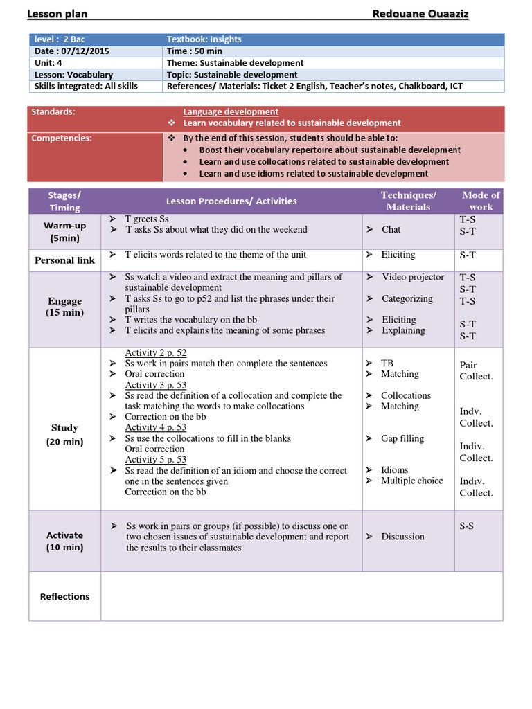 2 Bac Sustainable Development Vocabulary | PDF | Vocabulary | Applied ...