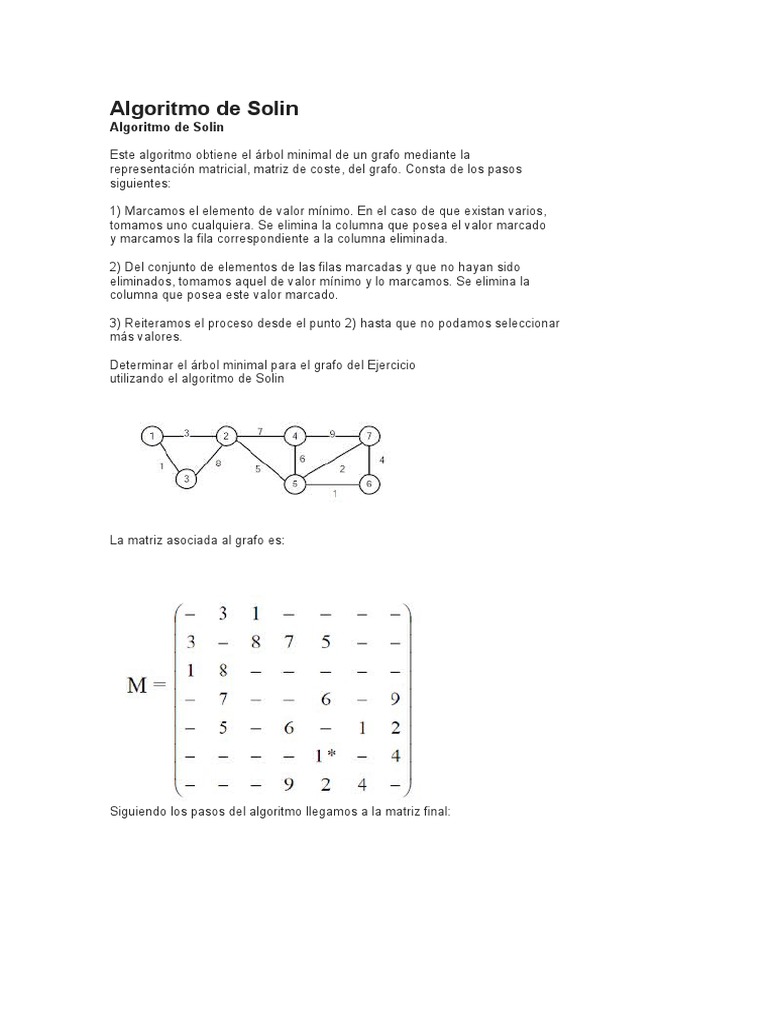 Algoritmo de Solin | PDF | Algoritmos | Matriz (Matemáticas)